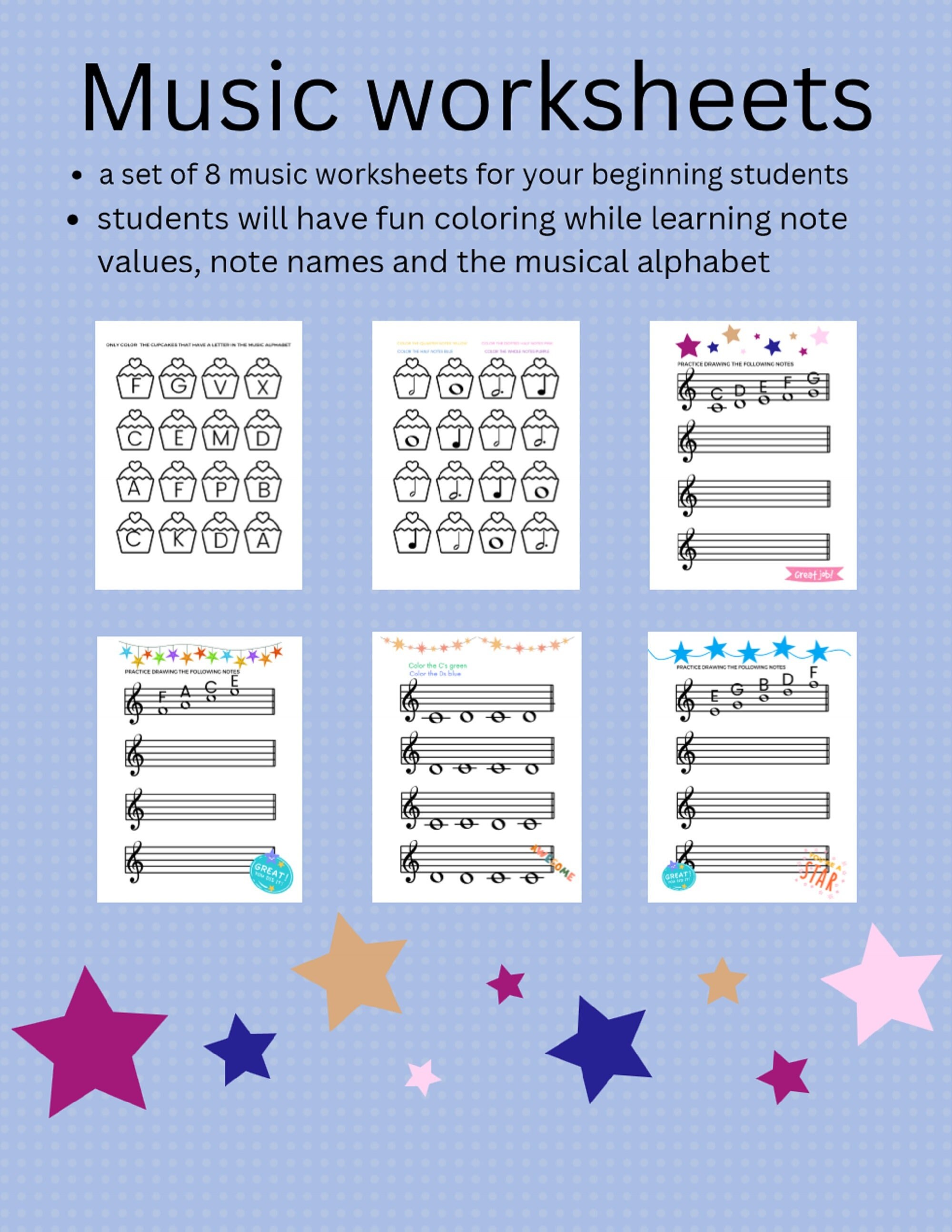 Music Worksheets Piano Lessons Music Lessons Music Theory Etsy