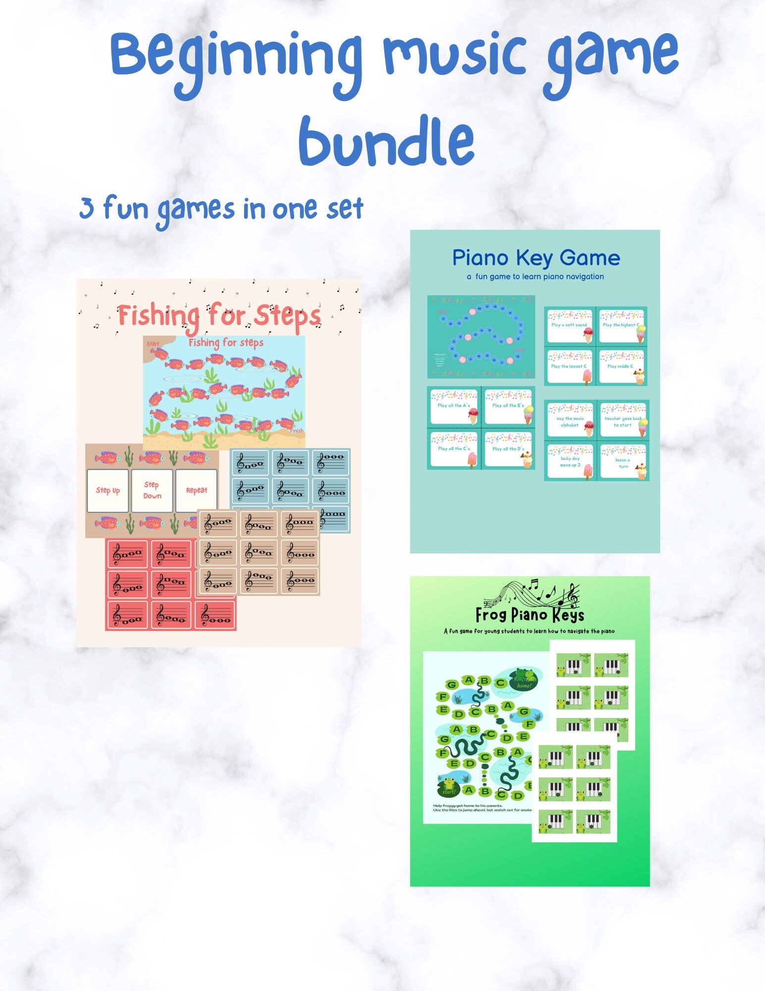 Beginning Piano Game Bundle Piano Games Music Games Music Education ...