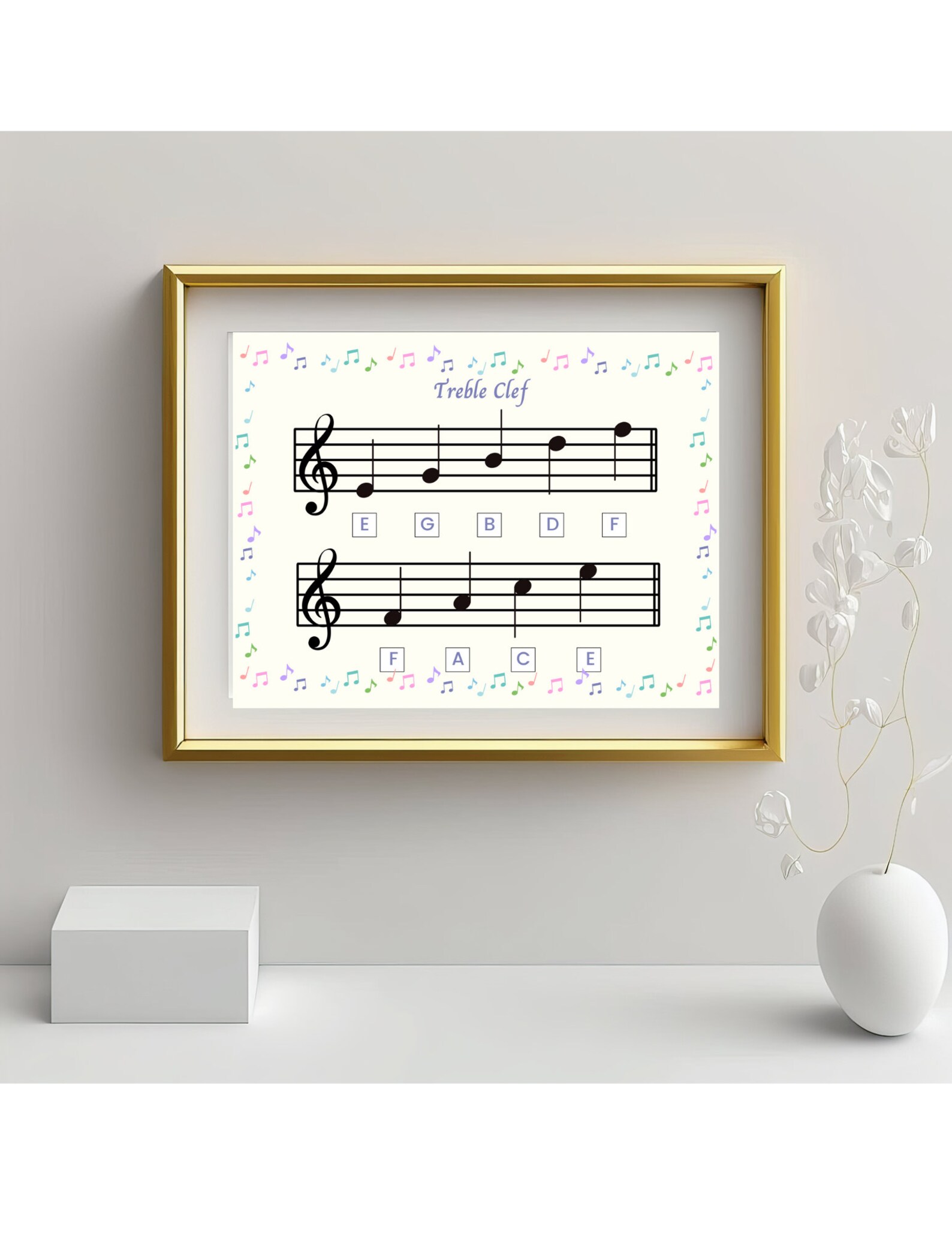 Music Notes Classroom Decor Printable Wall Art Homeschool Room Piano ...