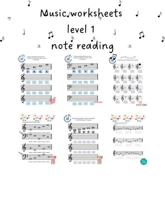 Note Reading Worksheets Printable Music Note Reading Flashcards