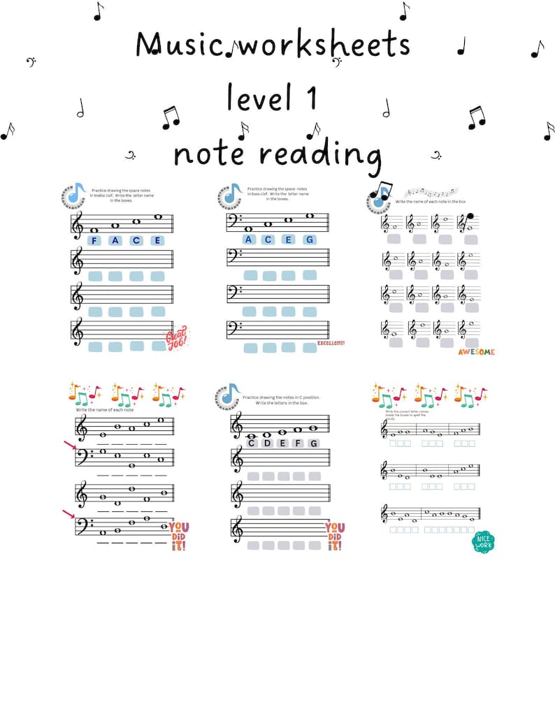 Music Worksheets Music Printable Piano Lesson Music Lesson Homeschool ...