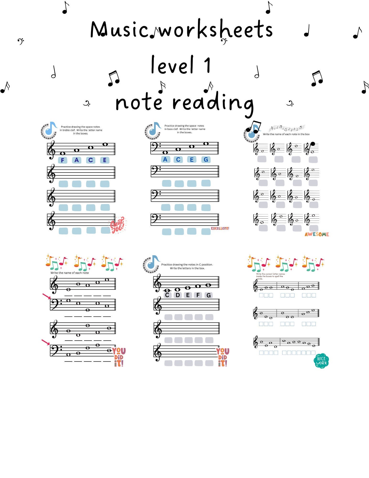 Music Worksheets Music Printable Piano Lesson Music Lesson Homeschool ...