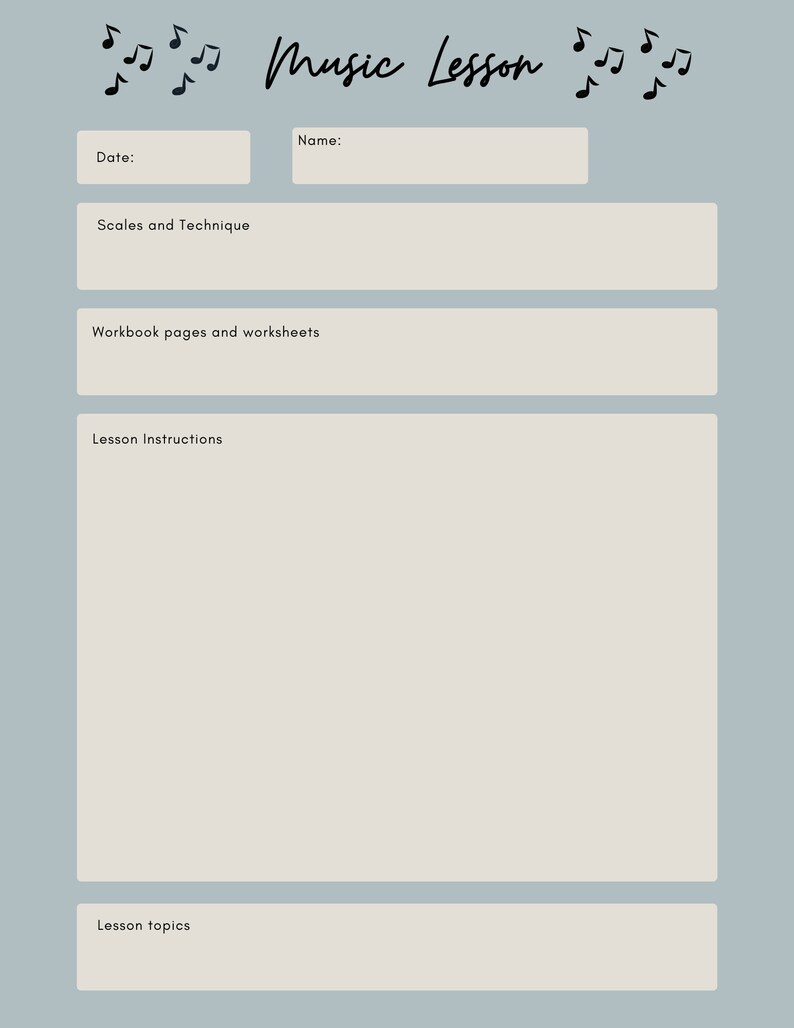Music Assignment Printable. Music Lesson Piano Lesson Music Teacher ...