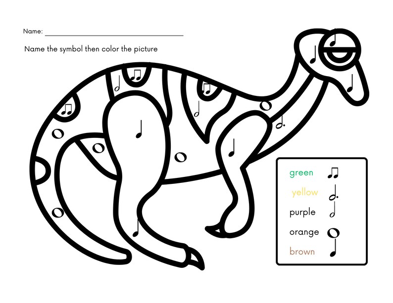 Dinosaur Music Symbol Piano Worksheets Music Worksheets Piano Lesson ...