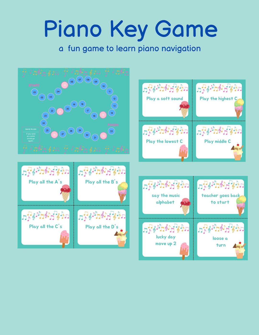 Piano Game Group Piano Lesson Piano Keys Music Game Piano Activity ...