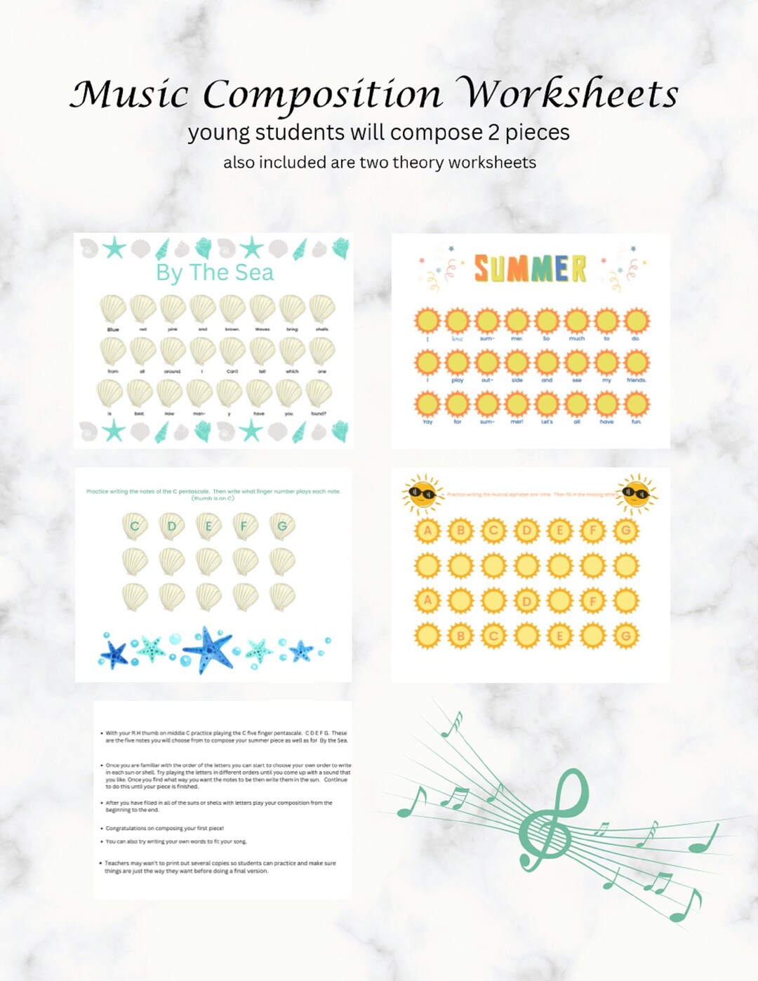 Music Composition Worksheets - Etsy