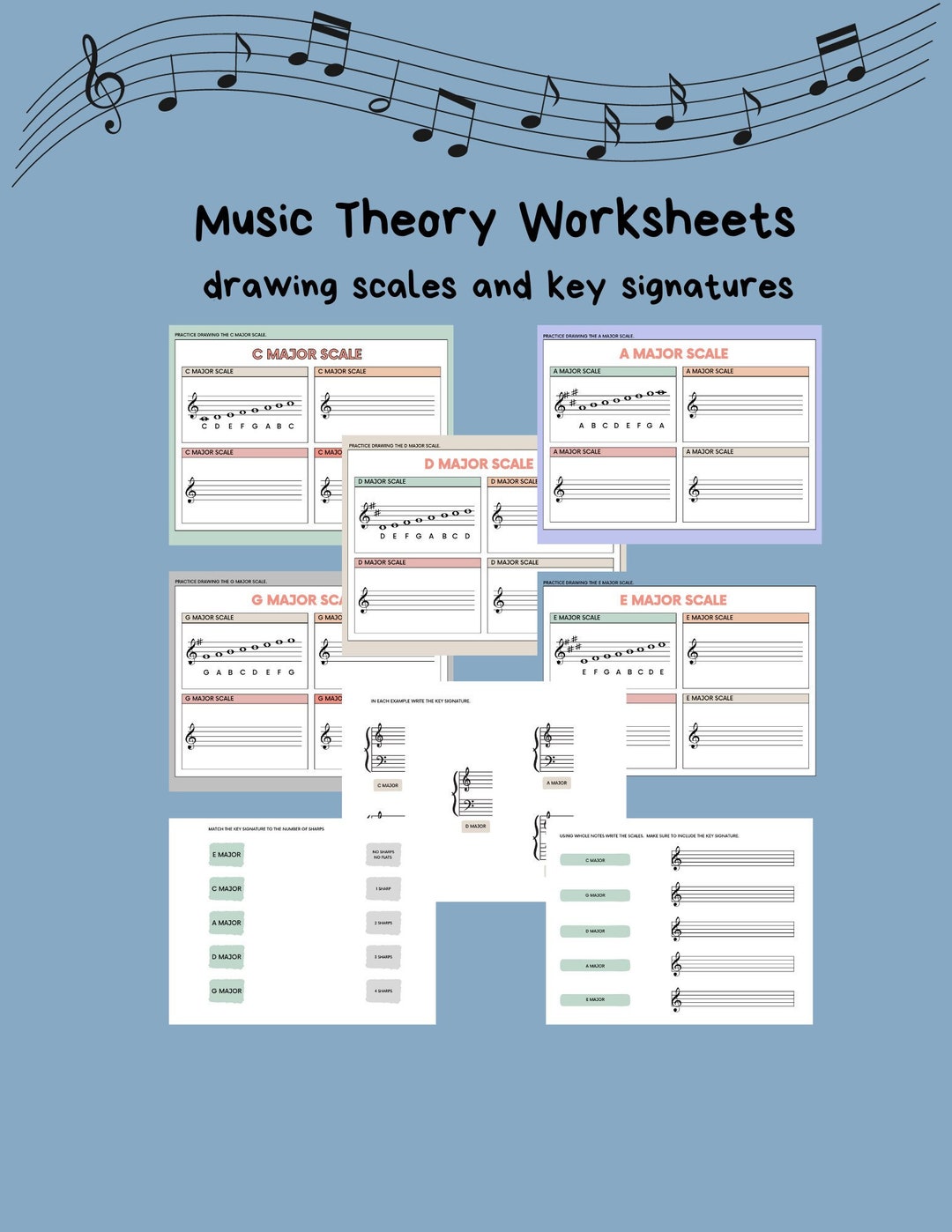 Music Worksheets Piano Lessons Homeschool Worksheets Music Theory Piano ...