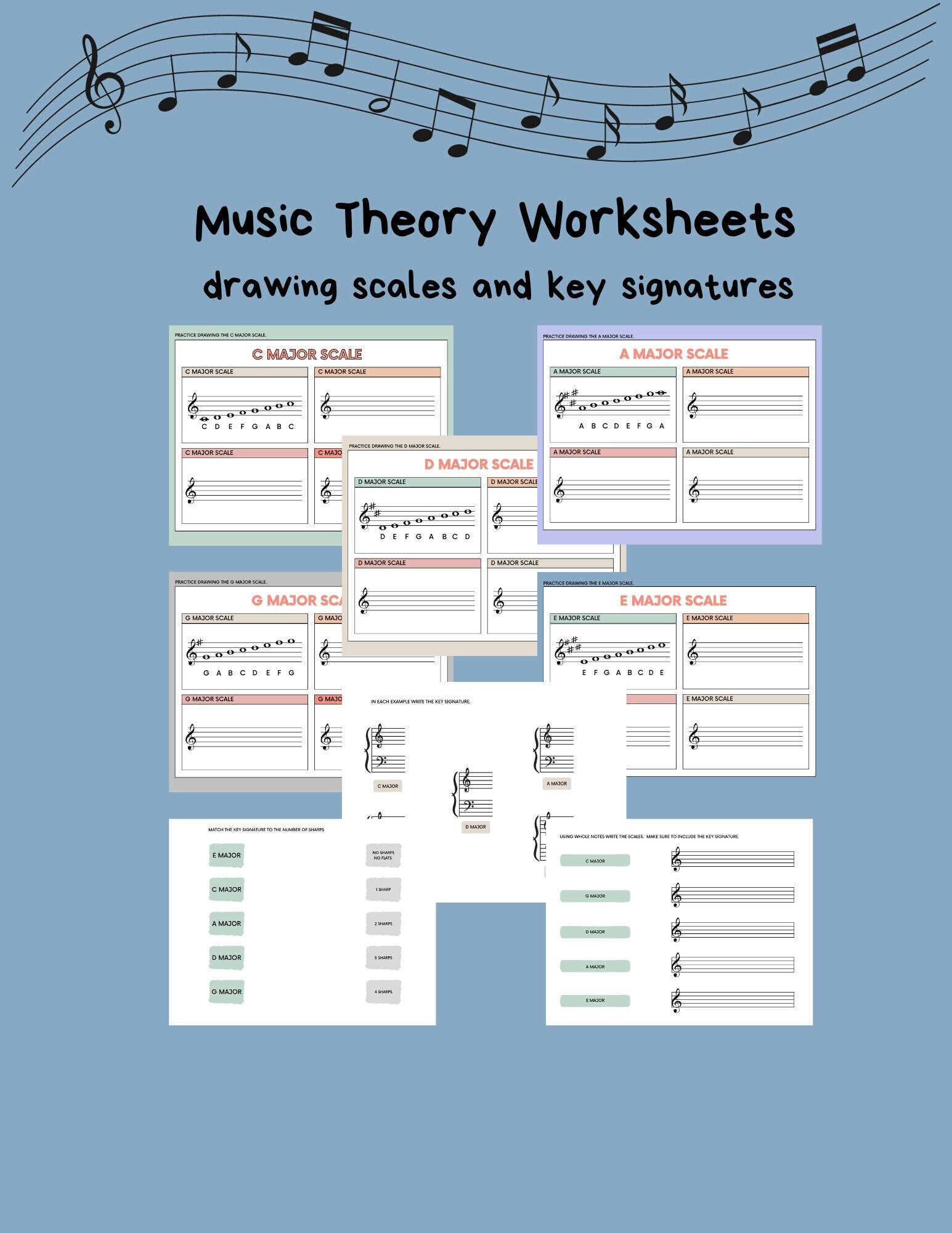 Music Worksheets Piano Lessons Homeschool Worksheets Music Theory Piano ...