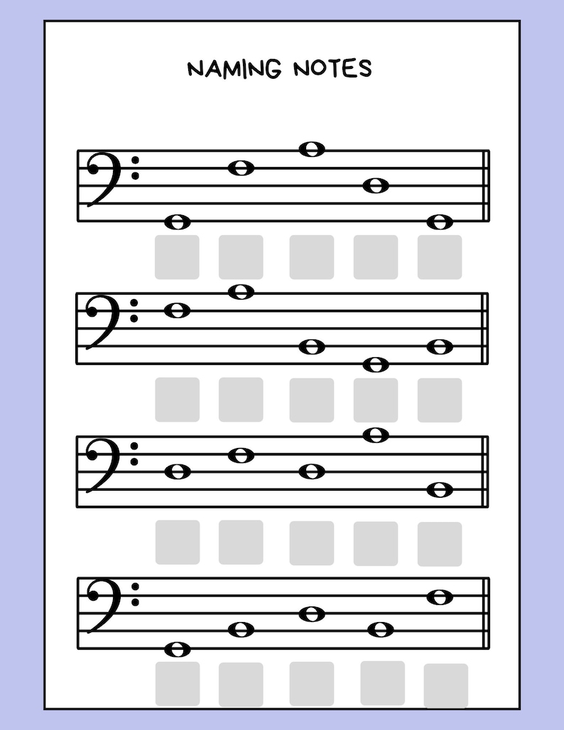 Music Worksheets Basic Note Reading Treble Clef Worksheets Bass Clef ...