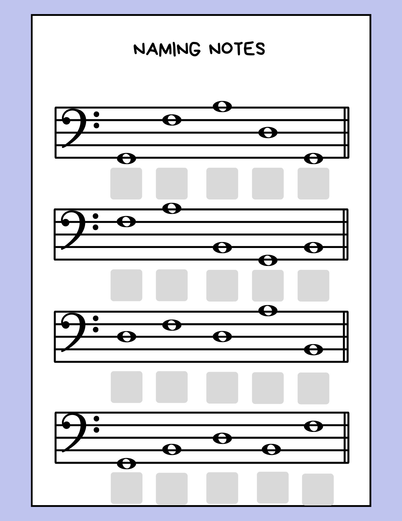 Music Worksheets Basic Note Reading Treble Clef Worksheets Bass Clef ...