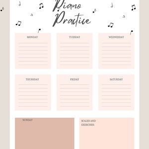 Piano Practice Charts Weekly Piano Lessons Music Lessons Practice ...