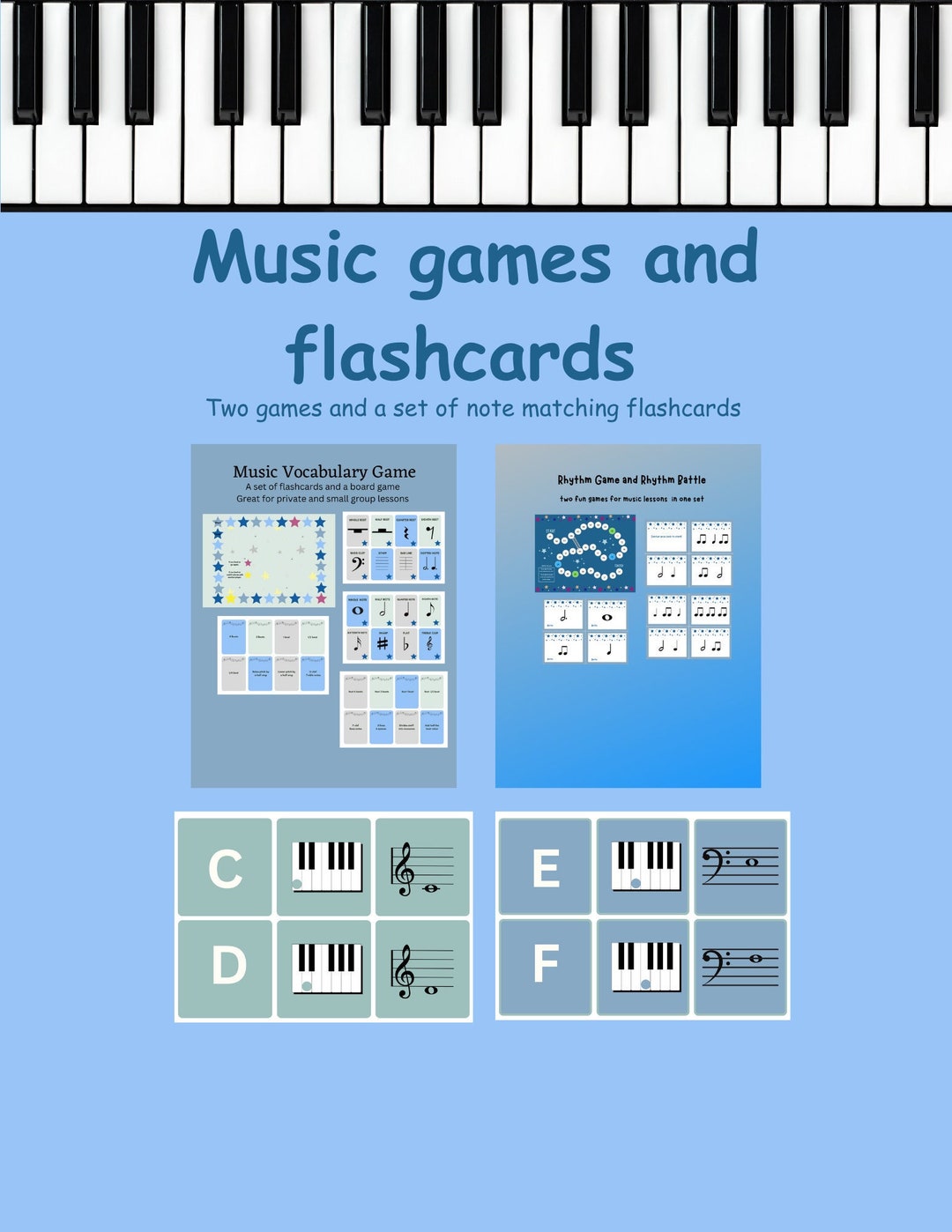 Music Games Flashcards Homeschool Piano Lesson Group Piano Lesson Music ...