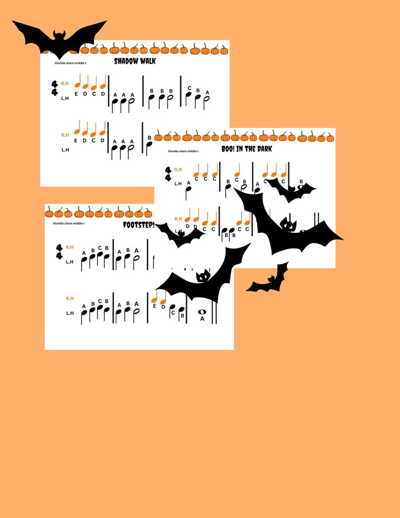 Pre Reading Halloween Piano Solos Piano Solos for Kids Sheet Music for ...