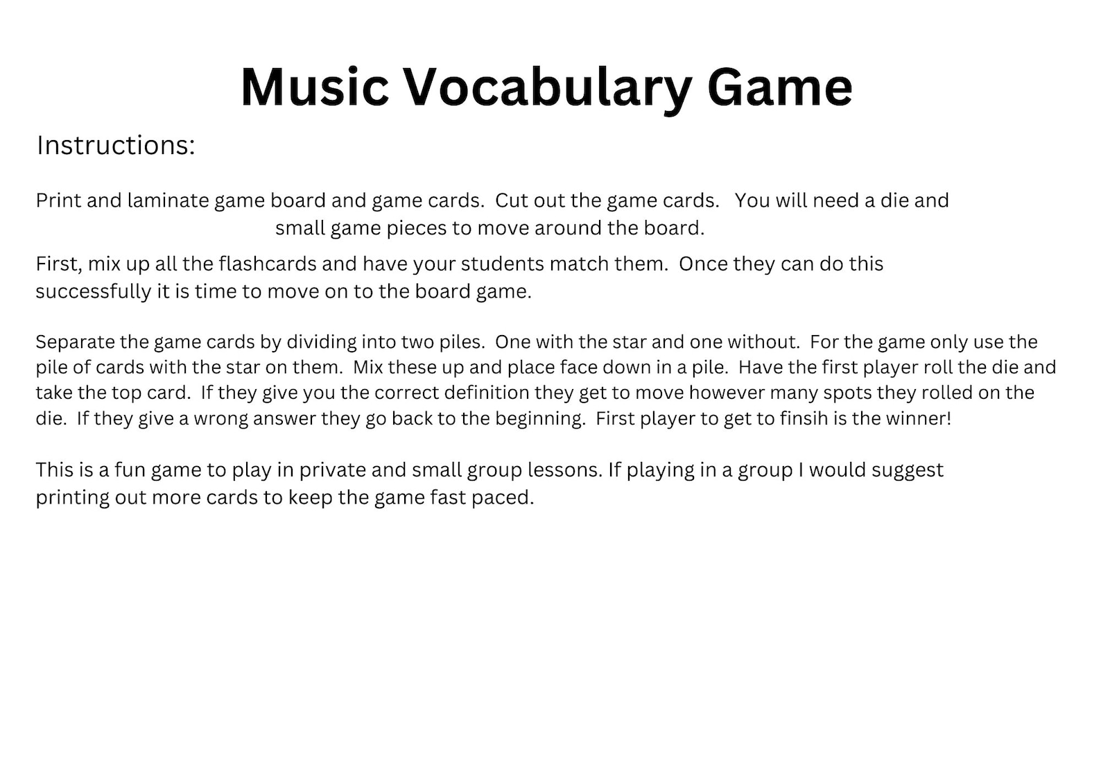 Music Vocabulary Game Piano Game Piano Flashcards Music Lessons Piano ...
