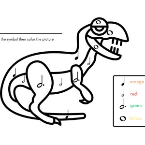 Dinosaur Music Symbol Piano Worksheets Music Worksheets Piano Lesson ...