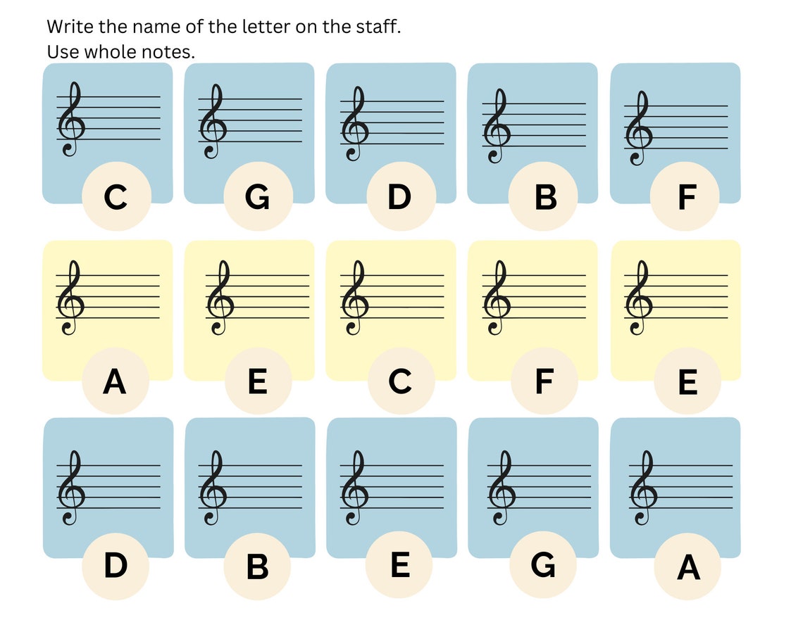 Music Theory Worksheets Music Printable Piano Homework Music Lesson ...