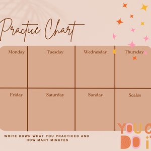 Music Practice Tracker Scale Tracker Repertoire List Piano Lesson Music ...