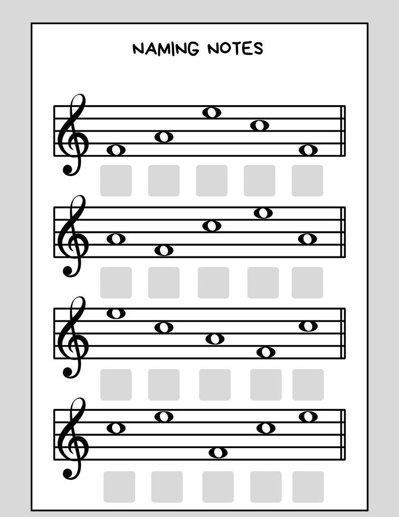 Music Worksheets Basic Note Reading Treble Clef Worksheets Bass Clef ...