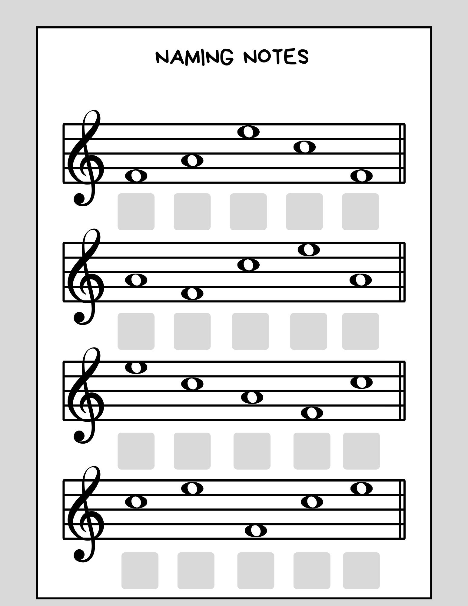 Music Worksheets Basic Note Reading Treble Clef Worksheets Bass Clef ...