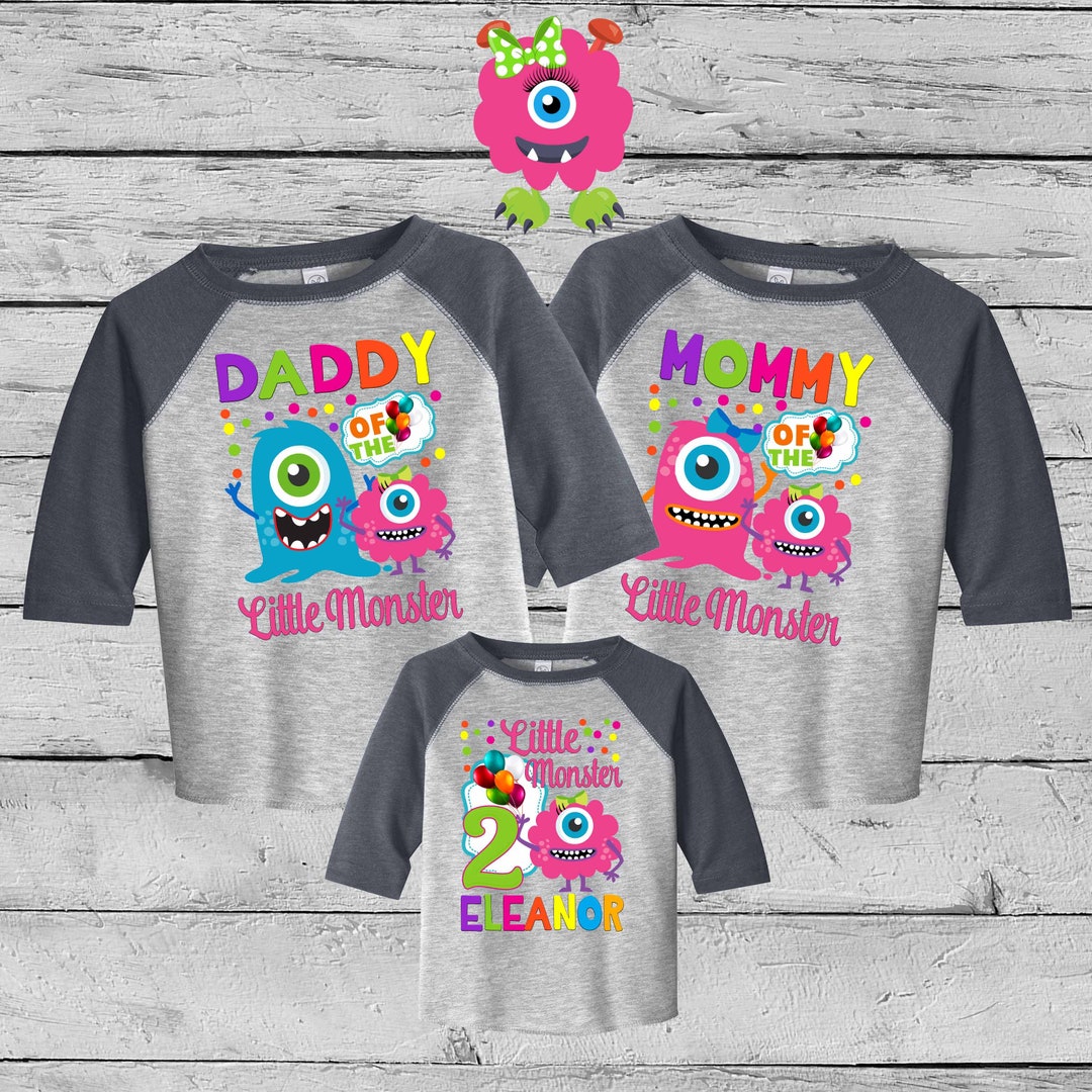 Little Monster Family Birthday Shirts,personalized Monster Raglan Shirt ...