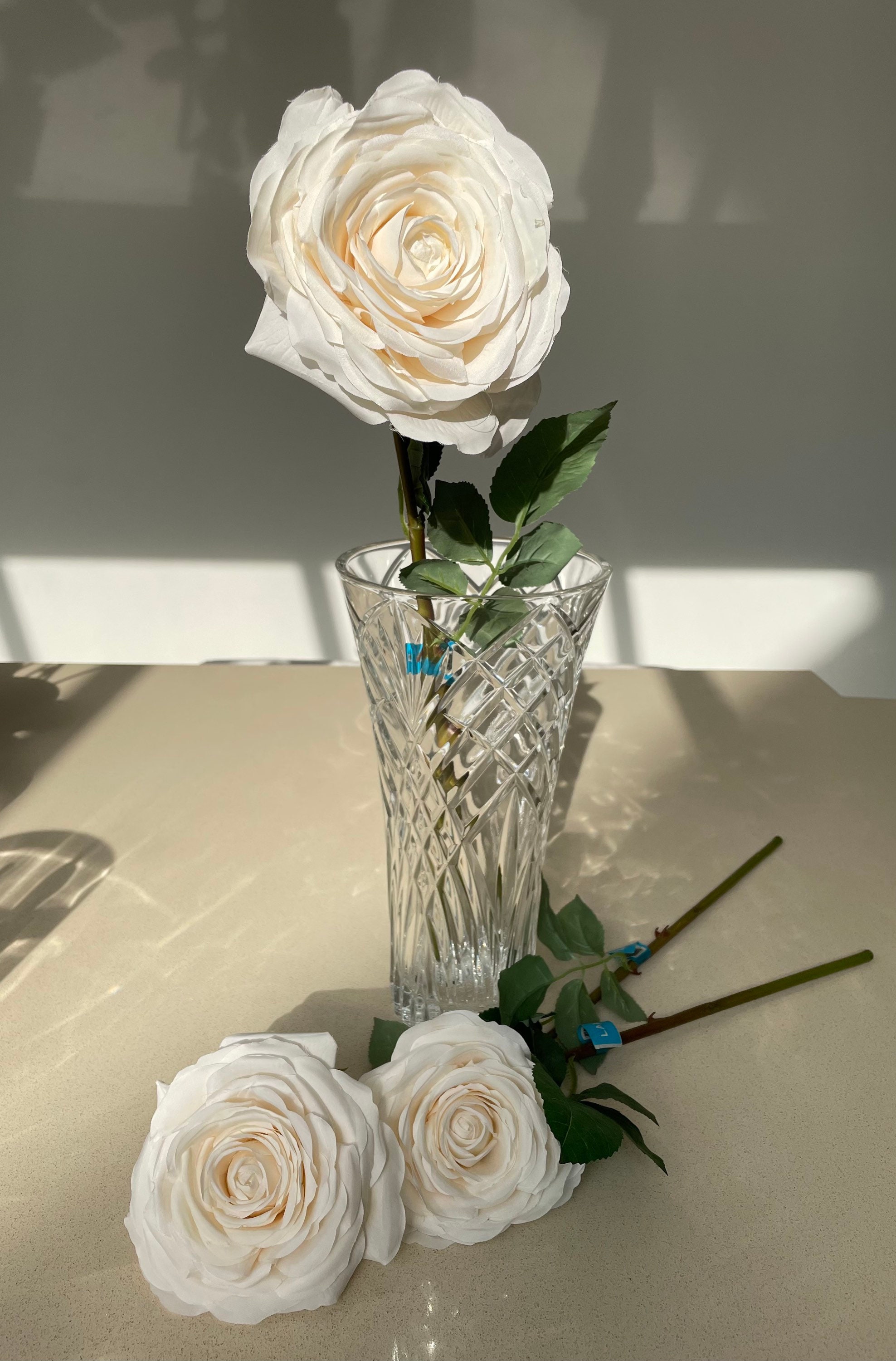 Artificial White Rose, Fresh Looks Faux White Rose, Artificial ...