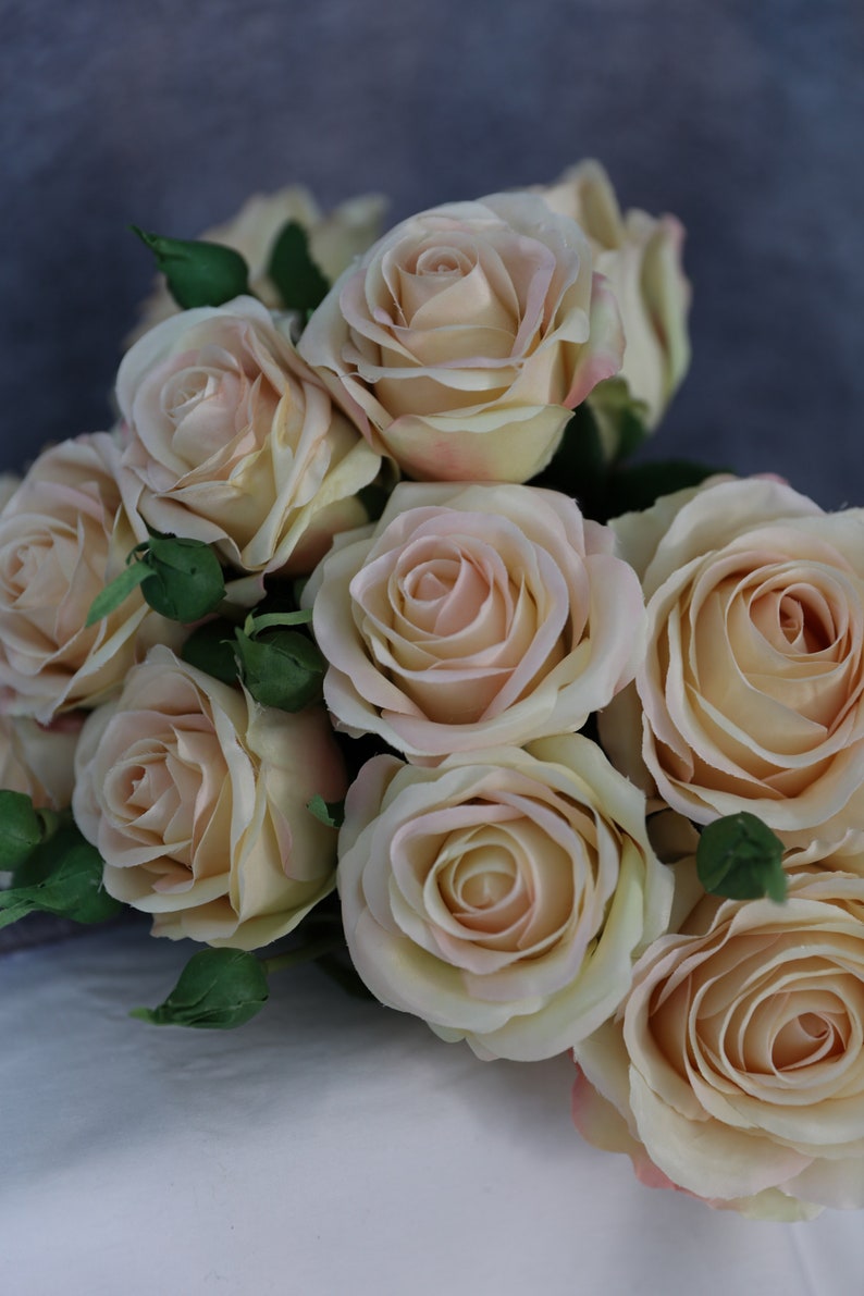 Rosas beige artificiales realistas rosas de flor completa - Etsy México