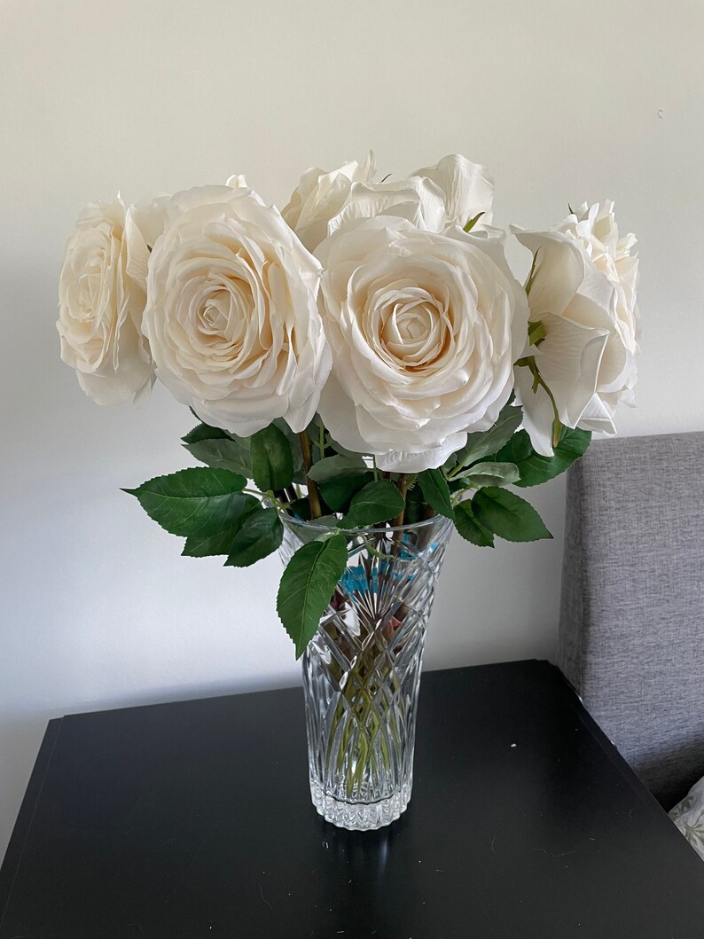 Artificial White Rose, Fresh Looks Faux White Rose, Artificial ...