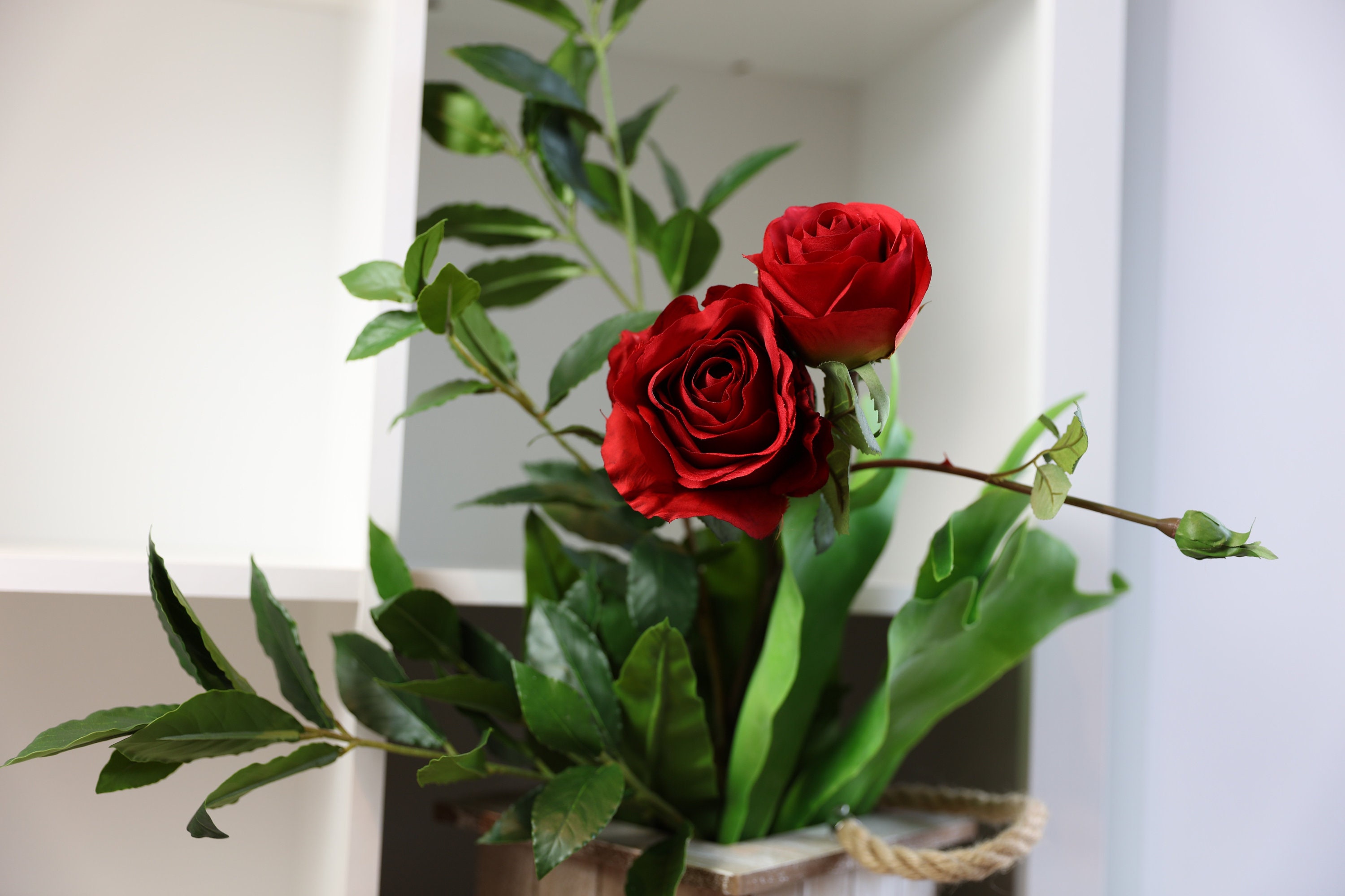 Artificial Red Rose, Beautiful Full Blossom Roses, Fake Roses for ...