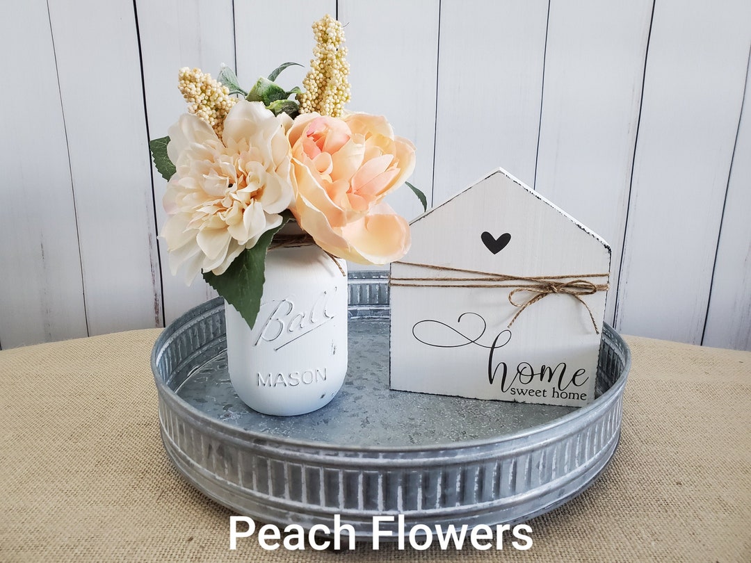 Mason Jar Floral Arrangement Painted Mason Jar Mason Jar With Flowers ...