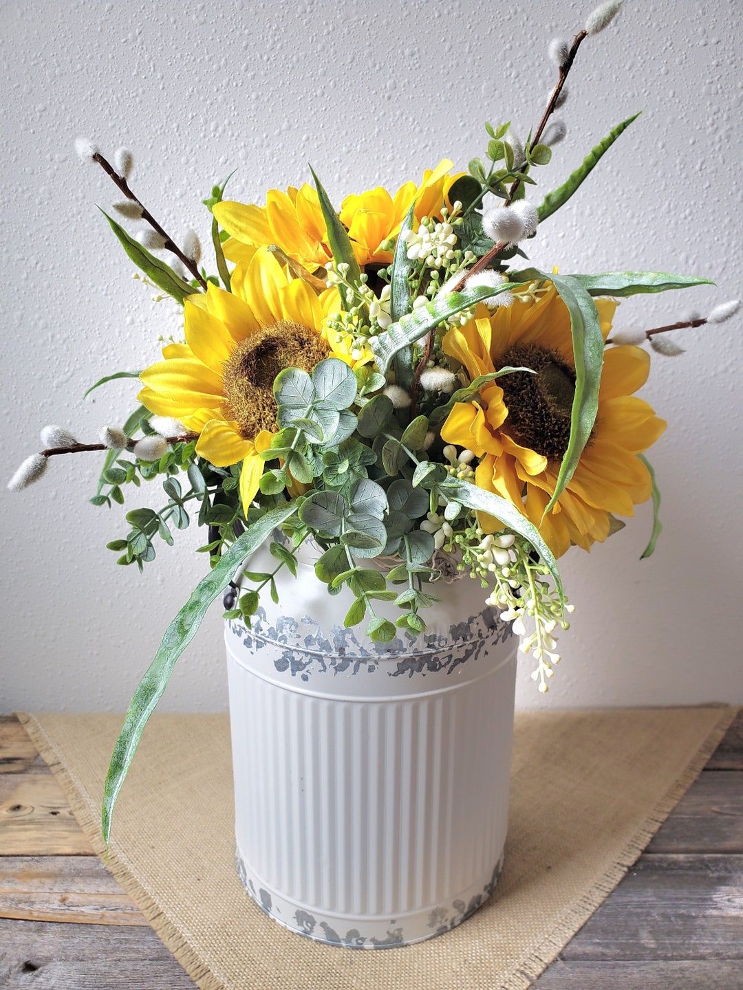 Sunflower Floral Arrangement - Summer Arrangement - Sunflower Decor ...