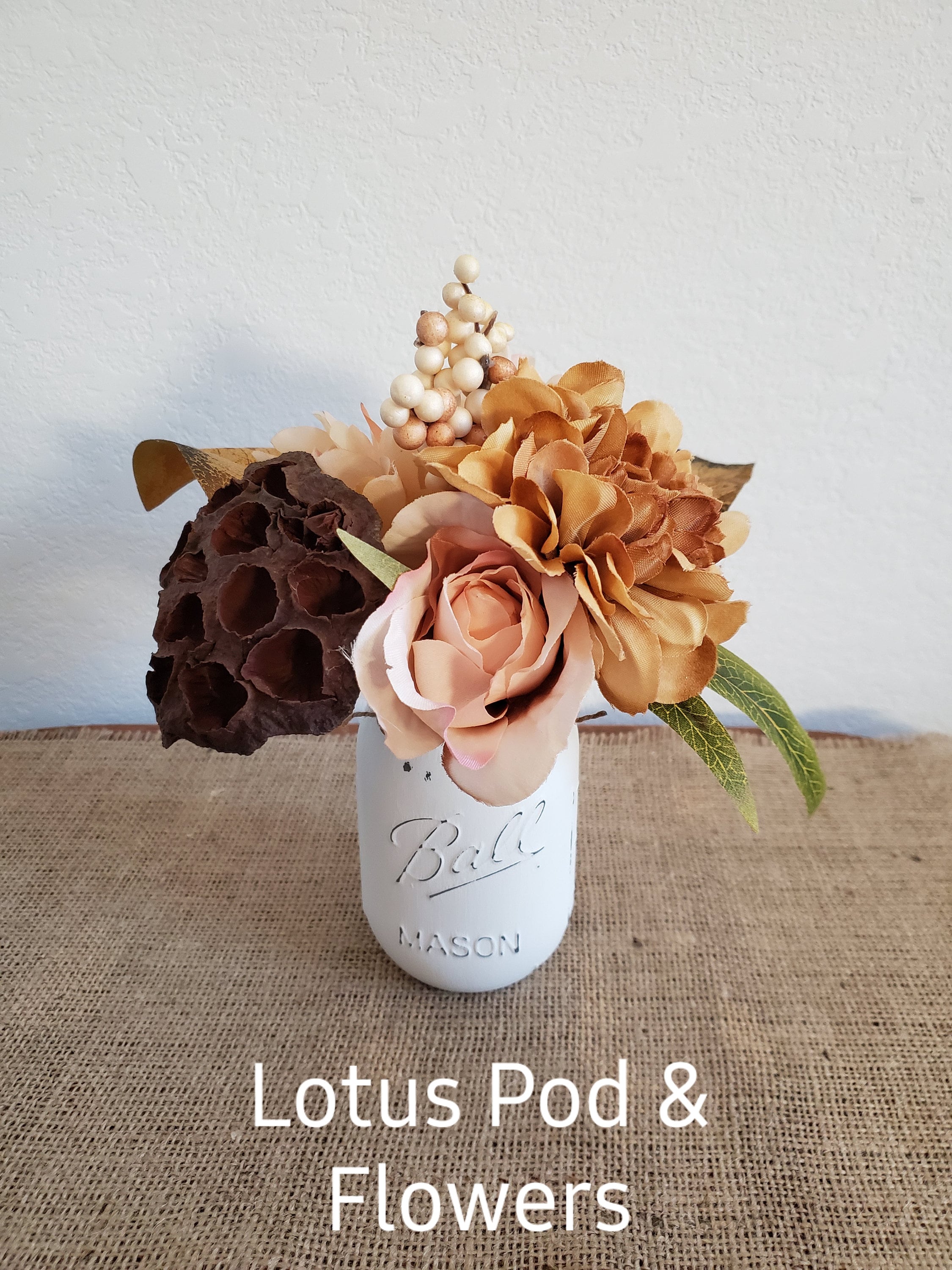 Mason Jar Floral Arrangement Painted Mason Jar Mason Jar - Etsy