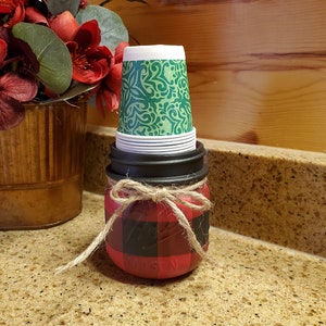 Red Buffalo Check Mason Jar Flower Vase Buffalo Plaid Mason - Etsy