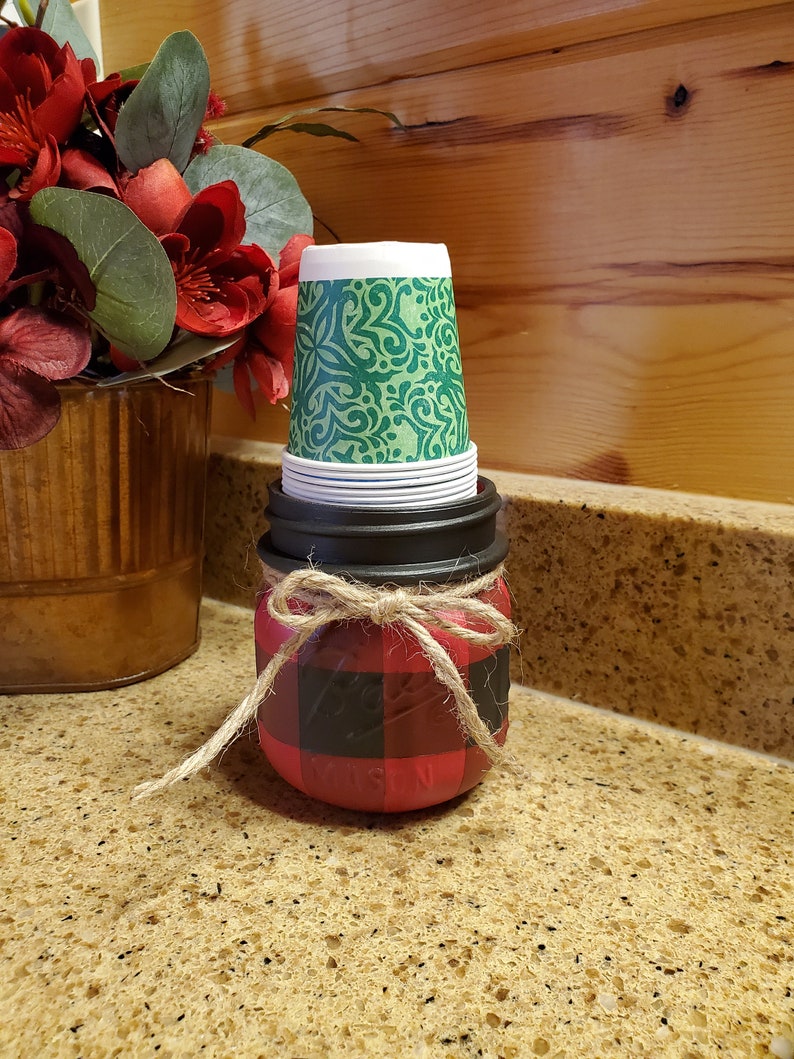 Red Buffalo Check Mason Jar Flower Vase Buffalo Plaid Mason - Etsy