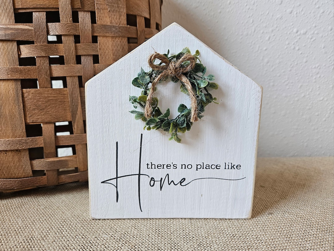 Wood House Sign - There's No Place Like Home Sign - Tiered Tray Sign ...