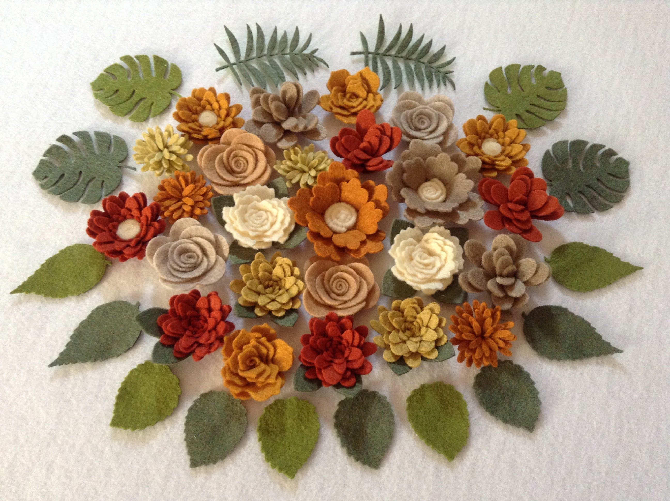 Fall Felt Flowers Autumn Felt Flowers Loose Felt Felt - Etsy