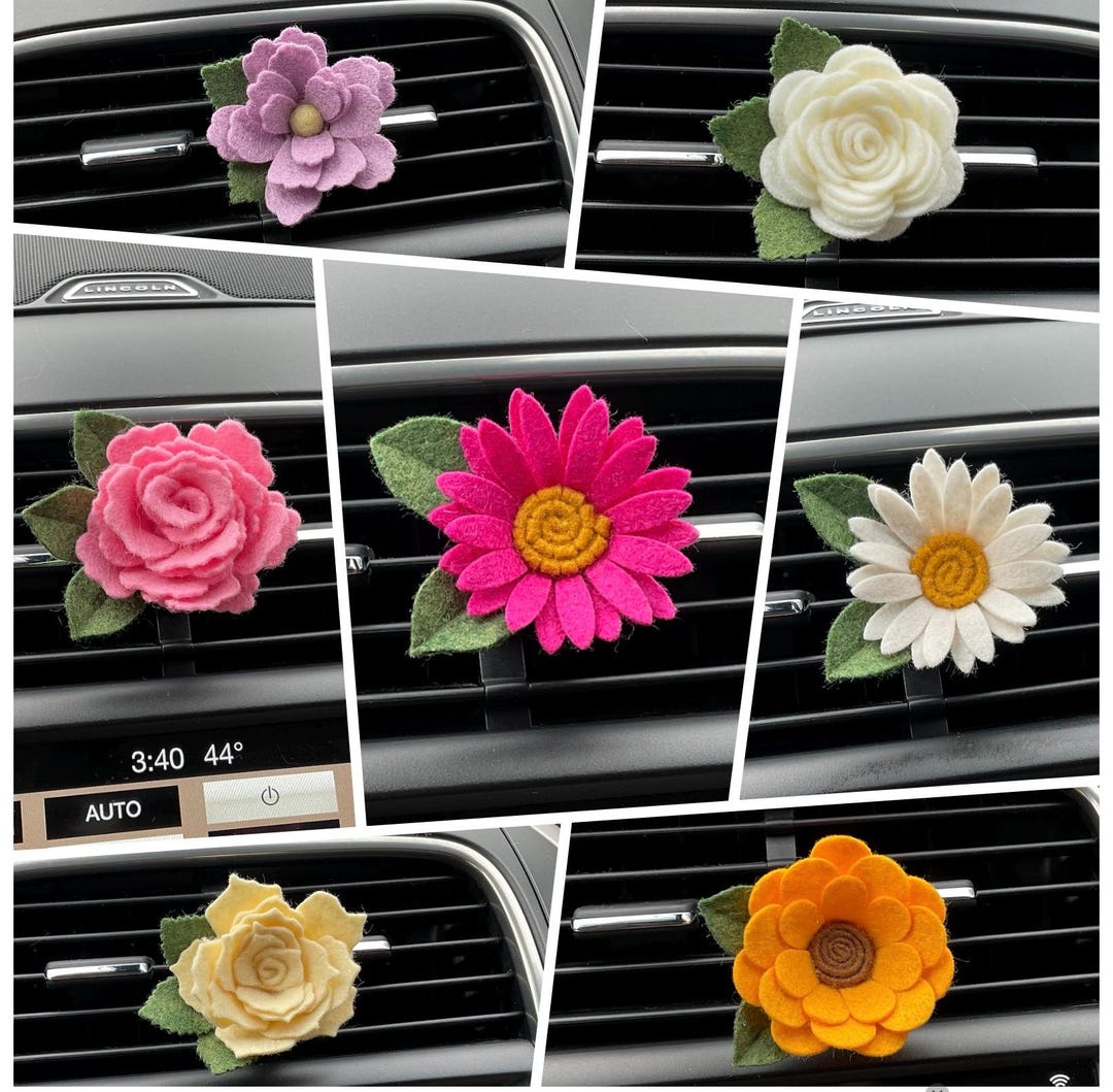 Car Oil Diffuser, Felt Flower Car Diffuser, Essential Oil Diffuser, Car ...