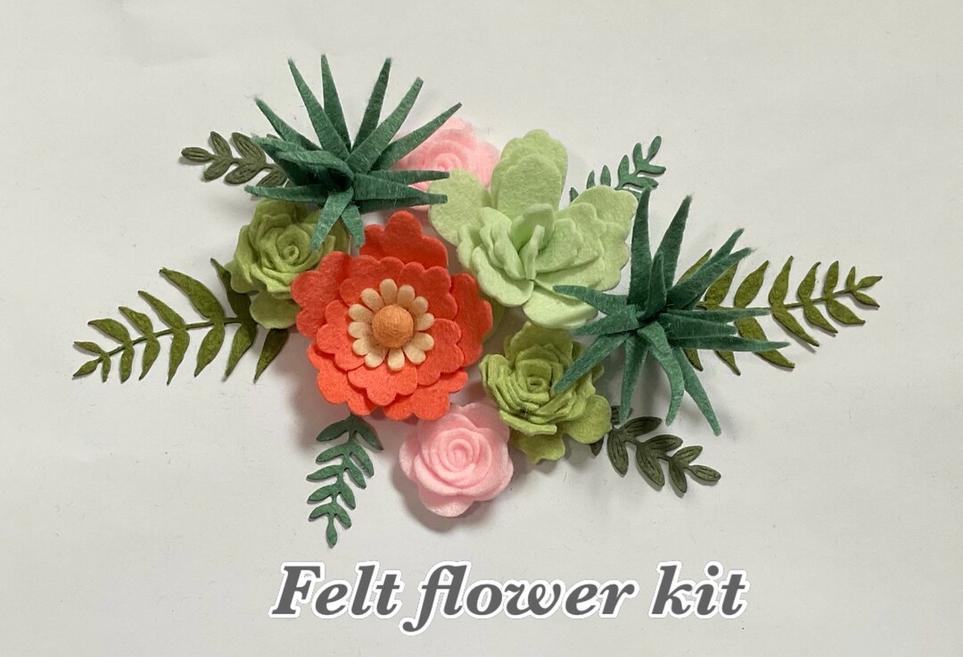 Mini Felt Flower Kit, Succulents, Succulent Kit, Felt Flower Kit ...