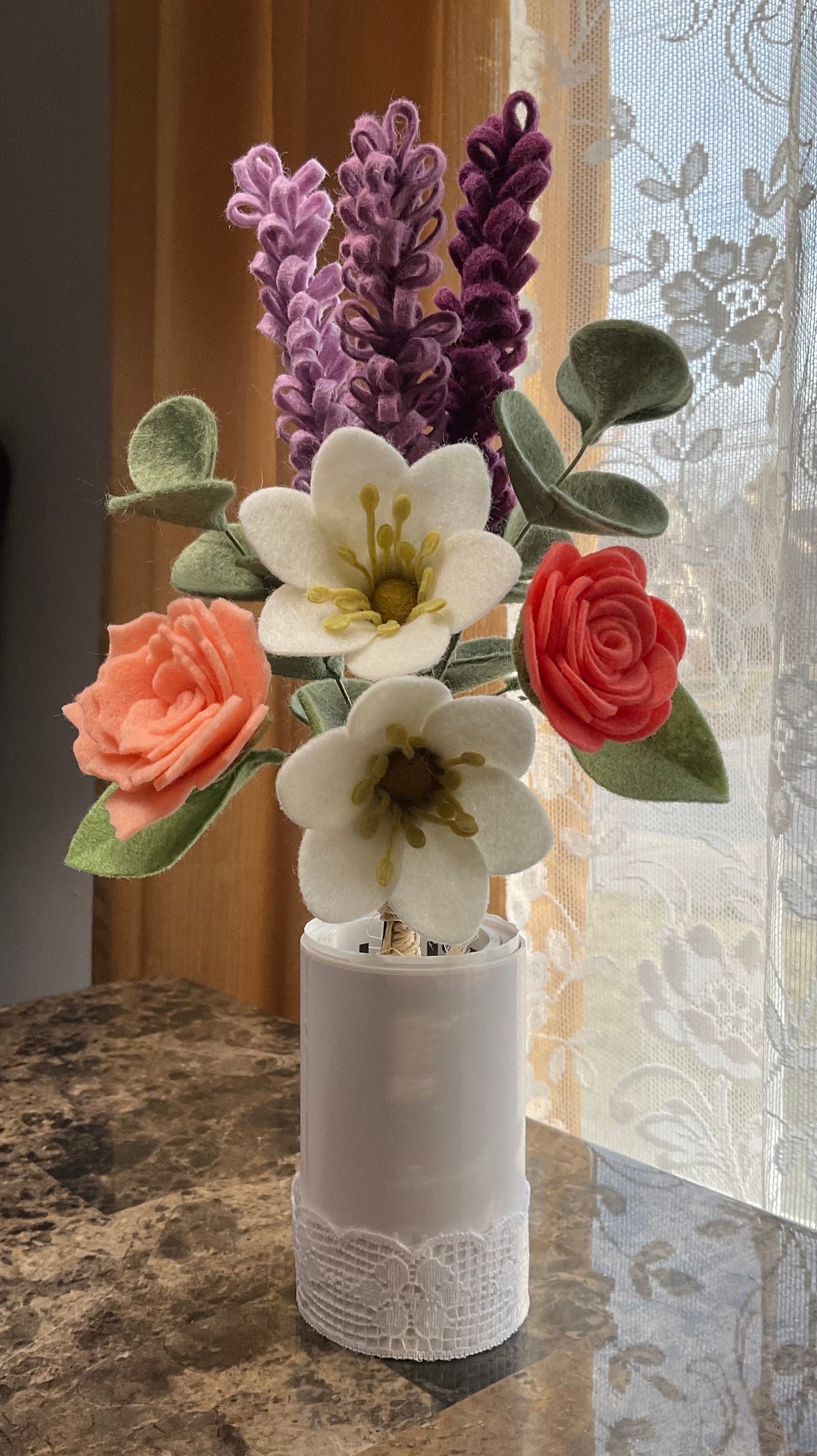 Spring Felt Flower, Felt Flower Bouquet, Spring Felt Flower Bouquet ...