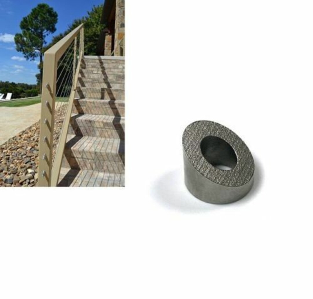 T316 Stainless 30 Degree Angled Washer-for 1/8'' & 3/16'' Cable Railing ...
