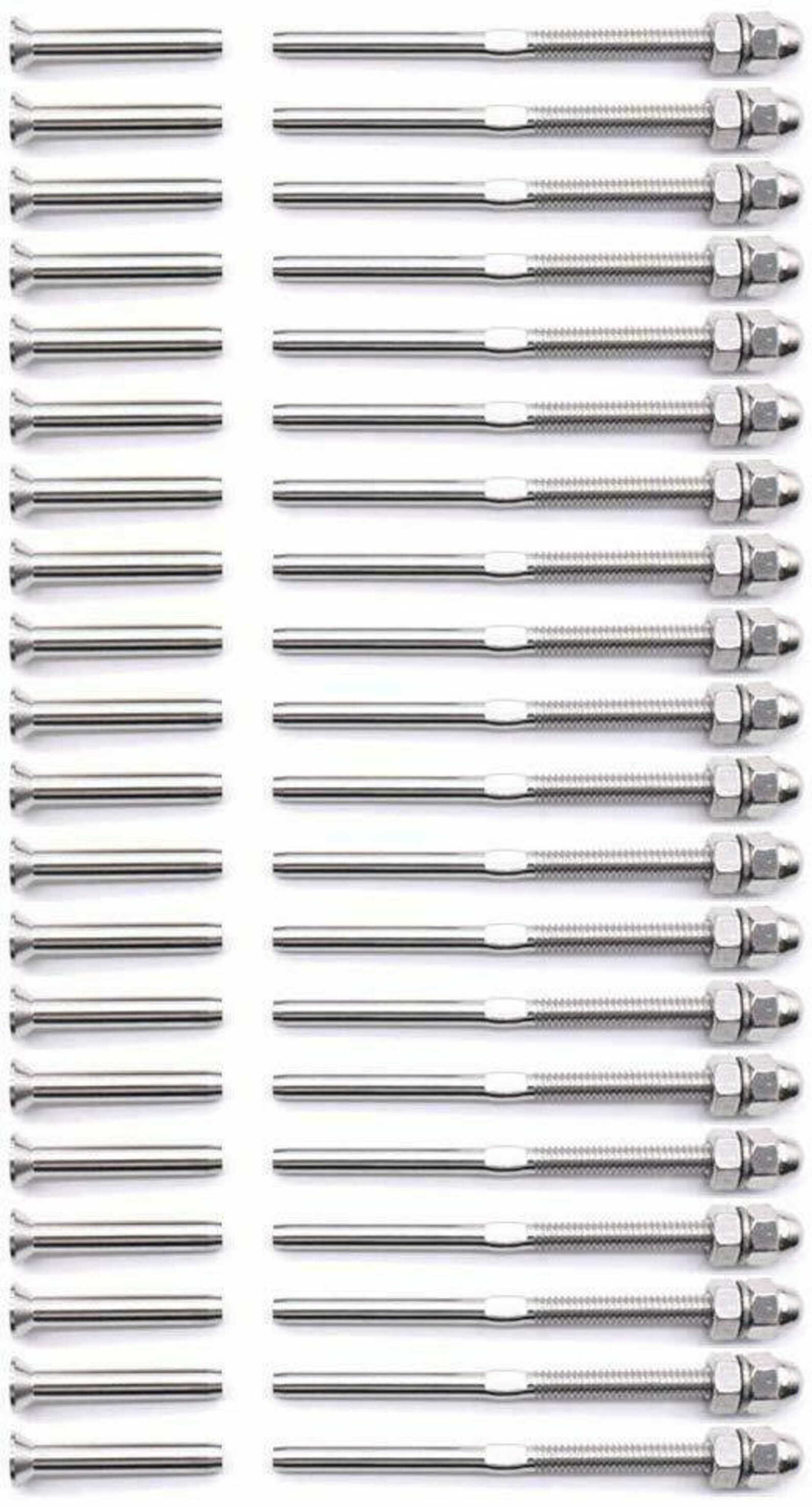 20 T316 Cable Railing Kit Threaded Swage Stud and Stemball Swage ...