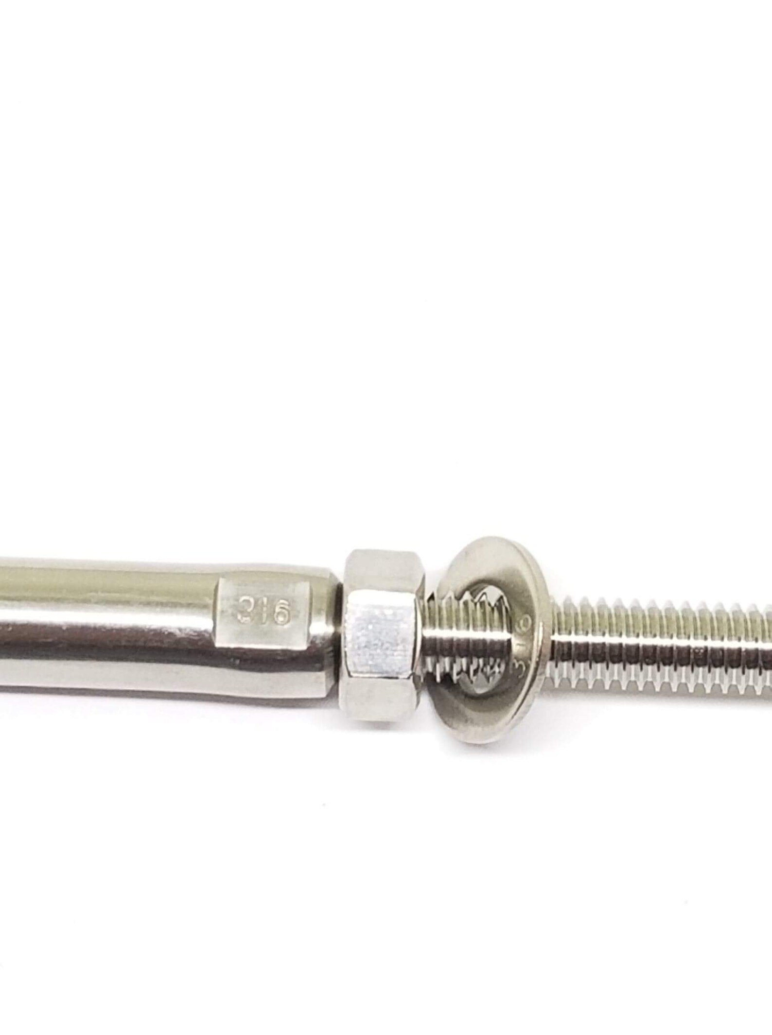 T316 Stainless Steel Swage Left Side Threaded End Fittings 3/16" Cable ...