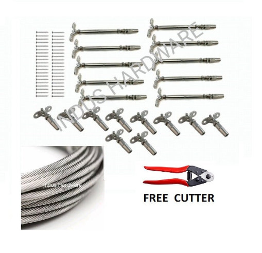 1/8" Cable Railing 316 Stainless Steel Kit 36",1/8 1*19 500 Ft+full Kit ...