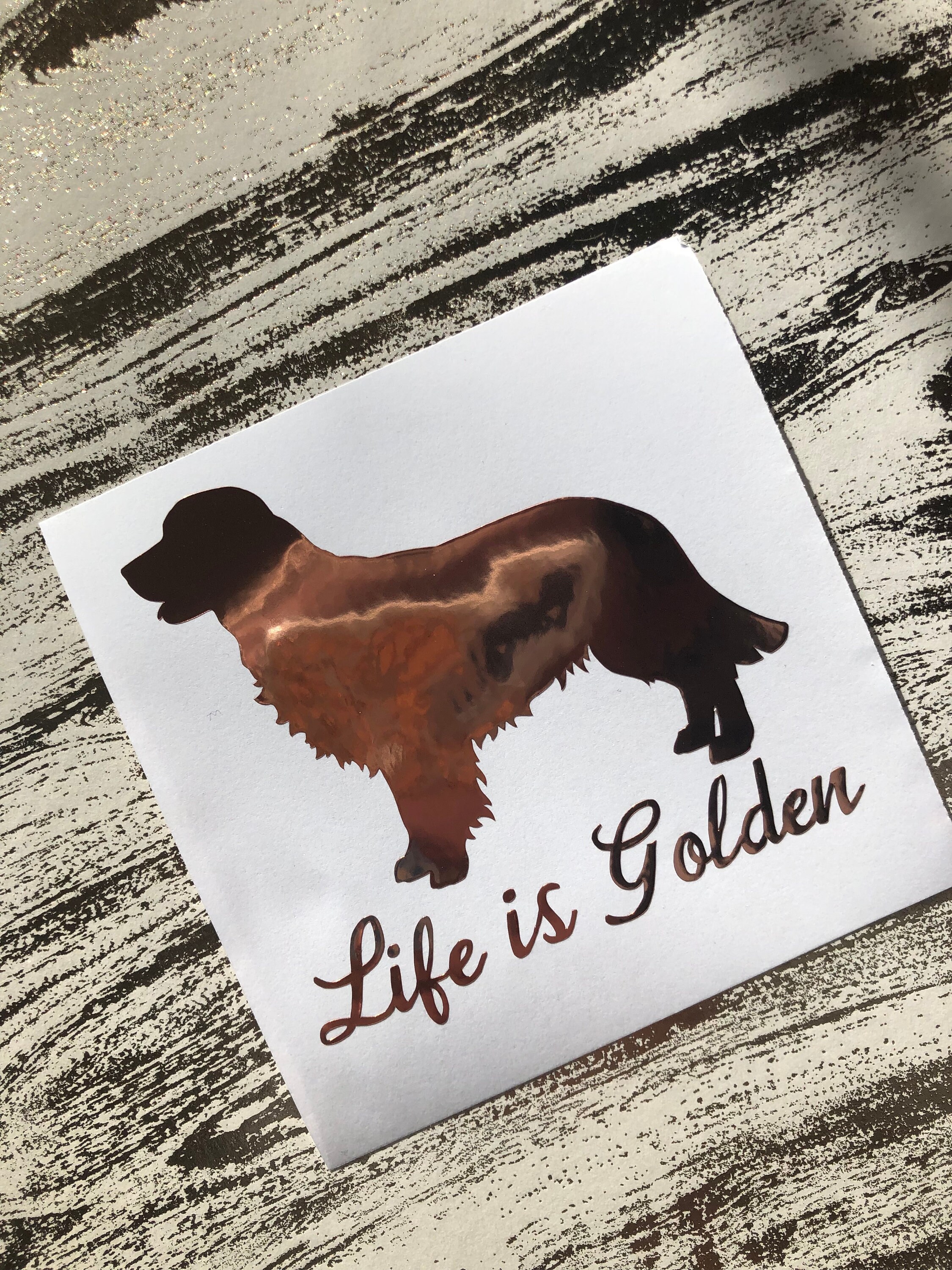 Life is Golden Decal Golden Retriever Decal Rose Gold Decal - Etsy