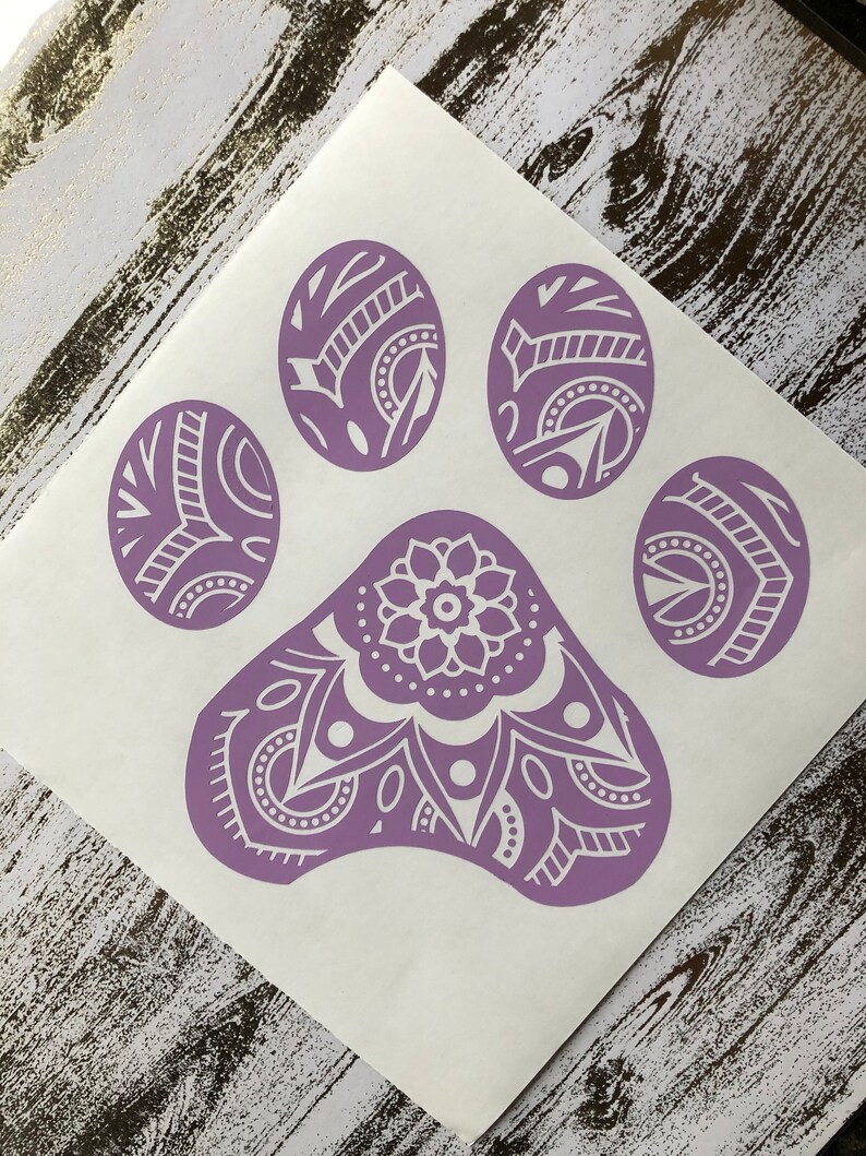 Mandala Paw Print Mandala Paw Print Yeti Decal Tumbler - Etsy
