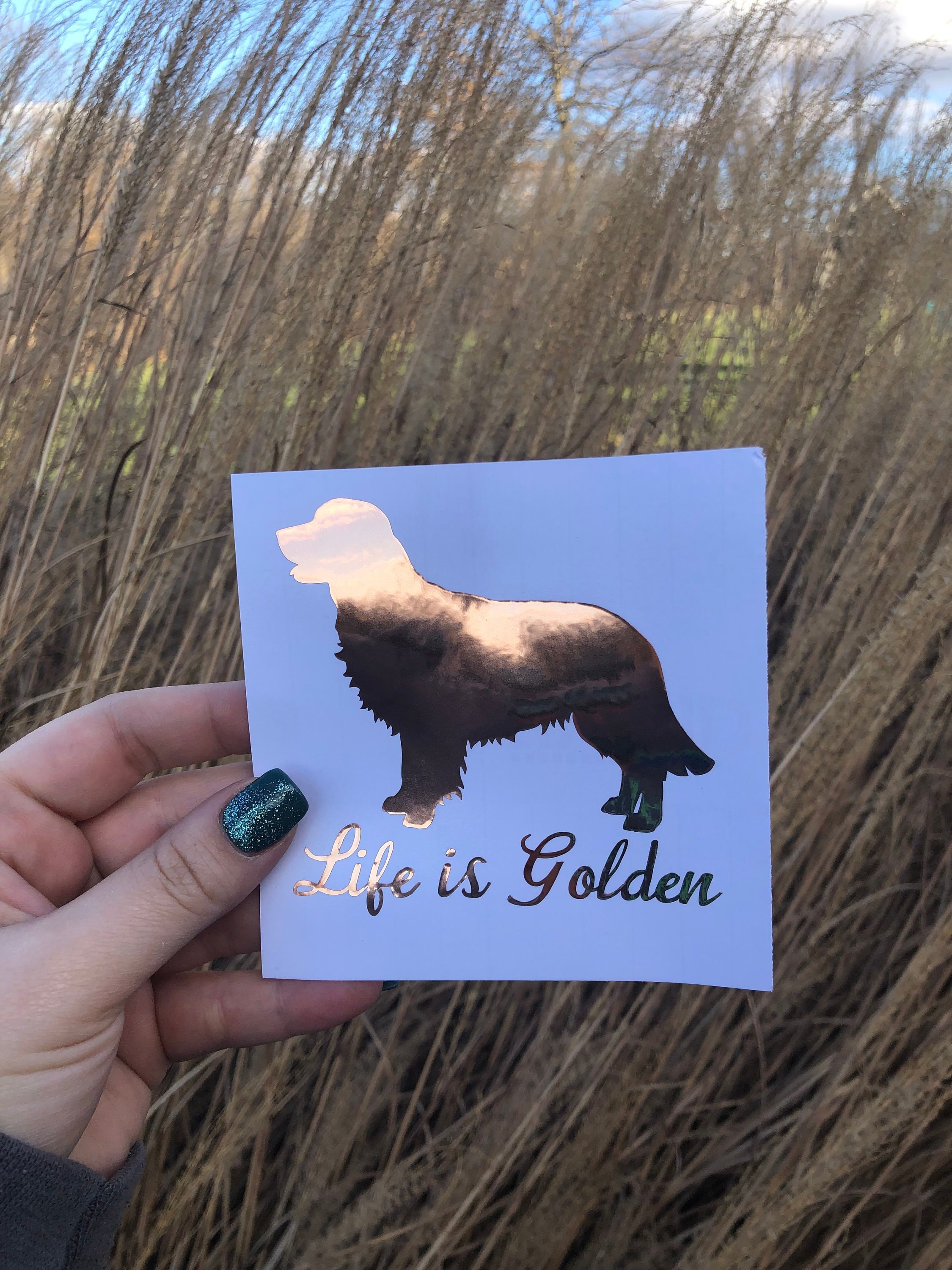 Life is Golden Decal Golden Retriever Decal Rose Gold Decal - Etsy