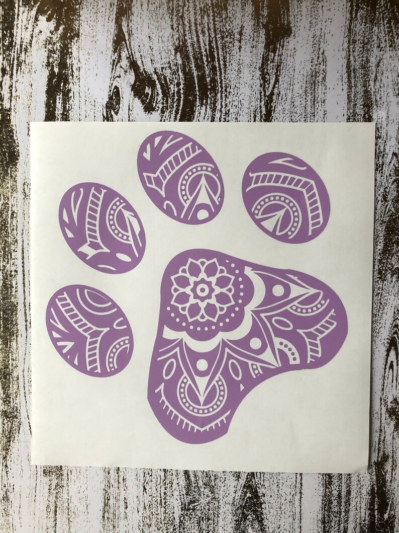 Mandala Paw Print Mandala Paw Print Yeti Decal Tumbler - Etsy