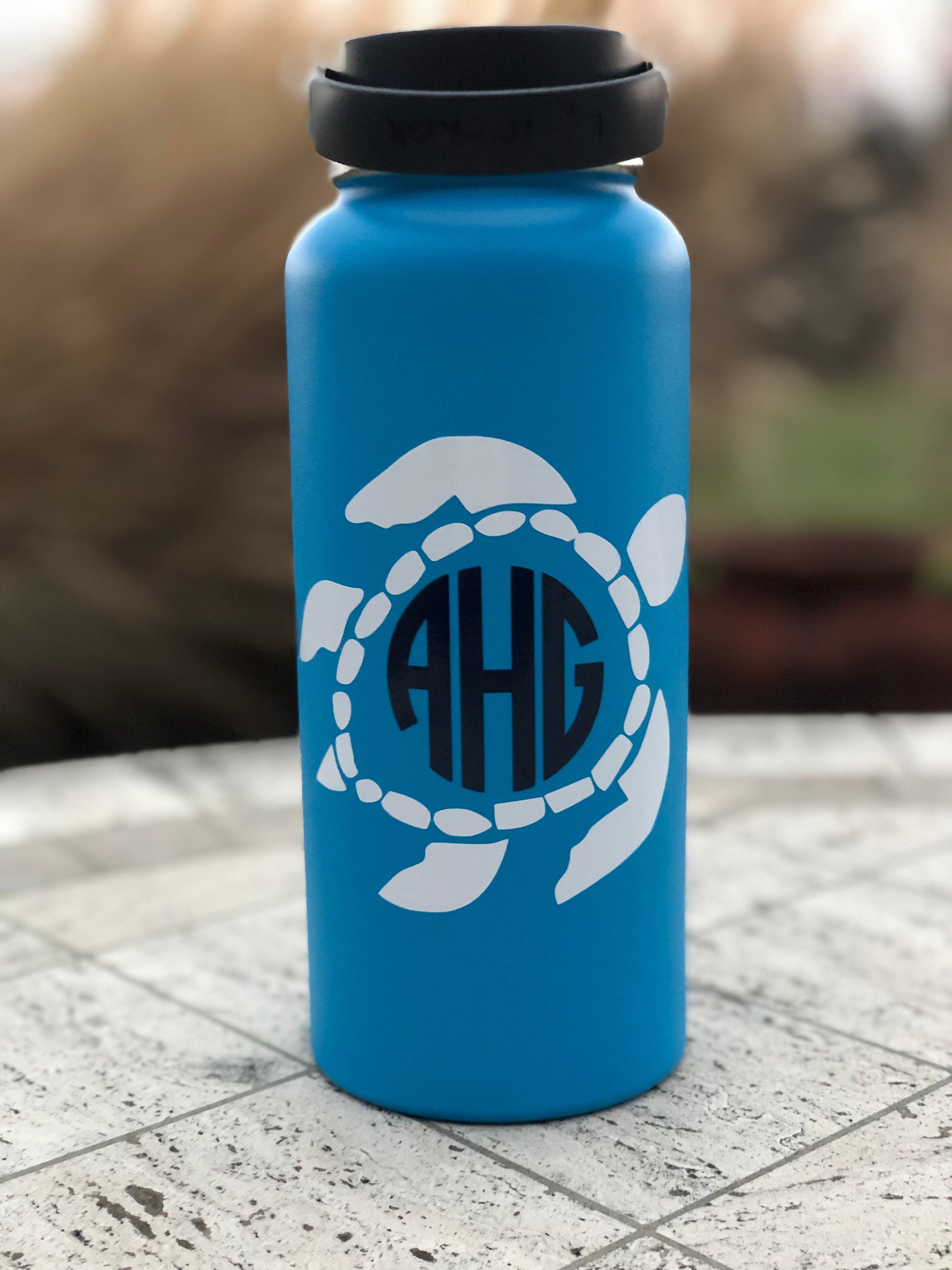 Monogram Sea Turtle Yeti Decal Tumbler Decal Monogrammed | Etsy