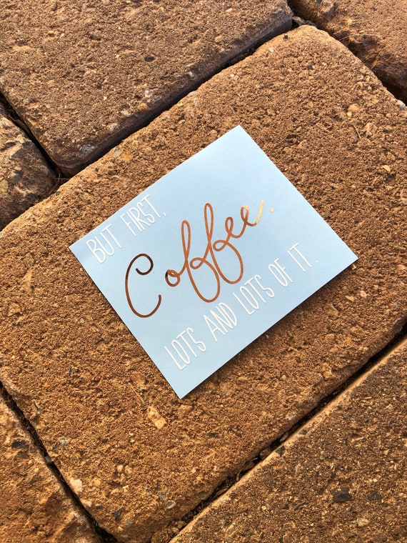 But First Coffee. Yeti Decal Tumbler Decal Coffee Cup - Etsy