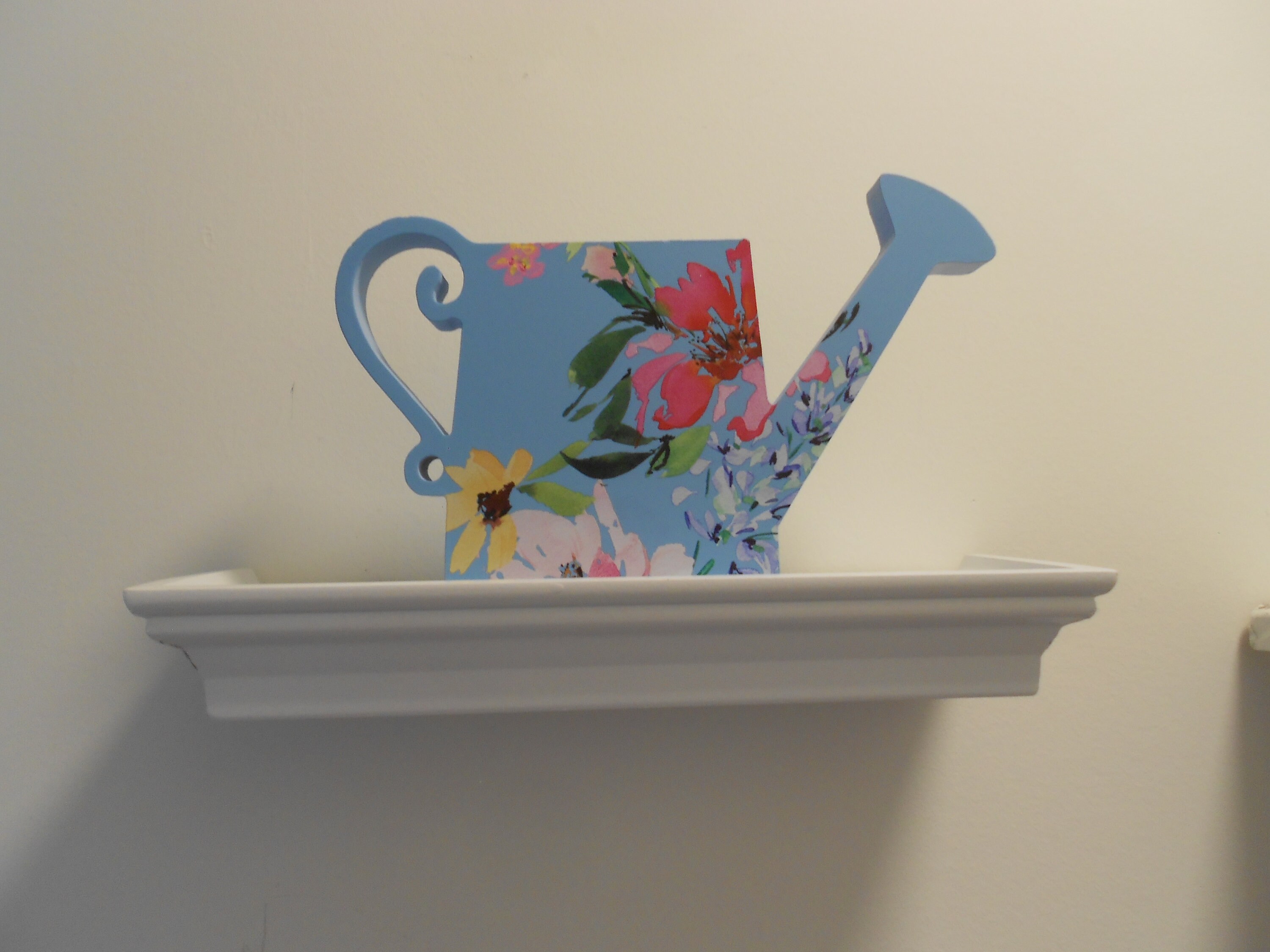 Wood Knick Knack for Shelves Blue Wood Knick Knack Item for Shelves or ...