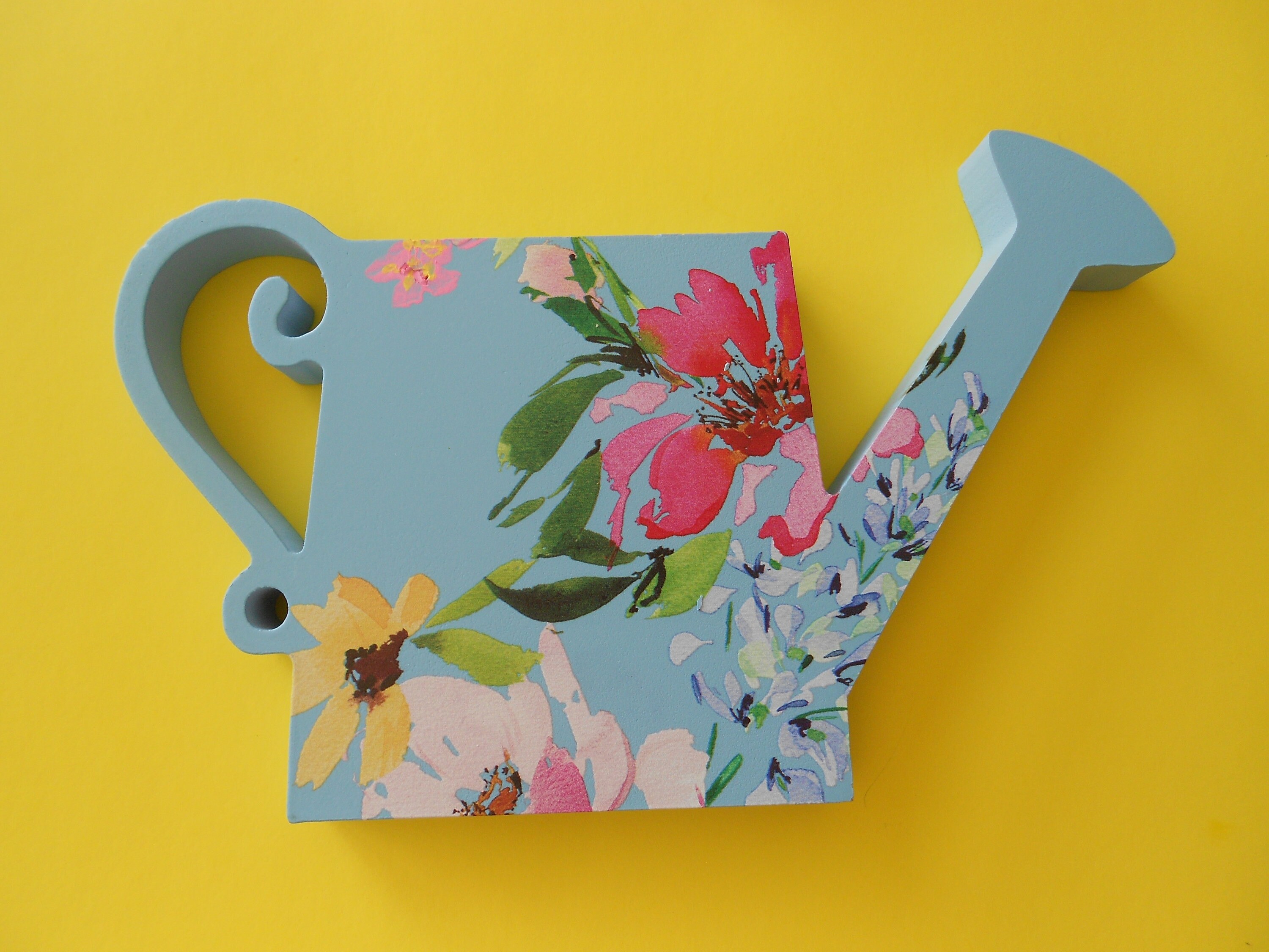Colorful Wood Nic Nack Wood Pitcher for Shelf Floral Print Wood Nic ...